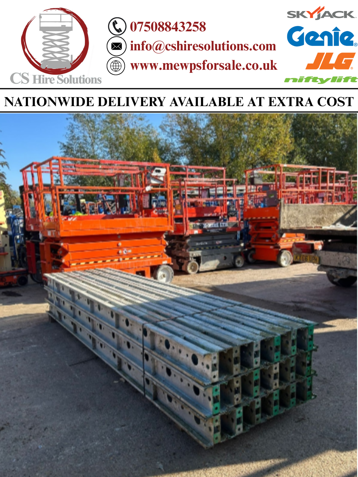 2.7m RMD Soldiers formwork strongback scaffolding – Mewps For Sale