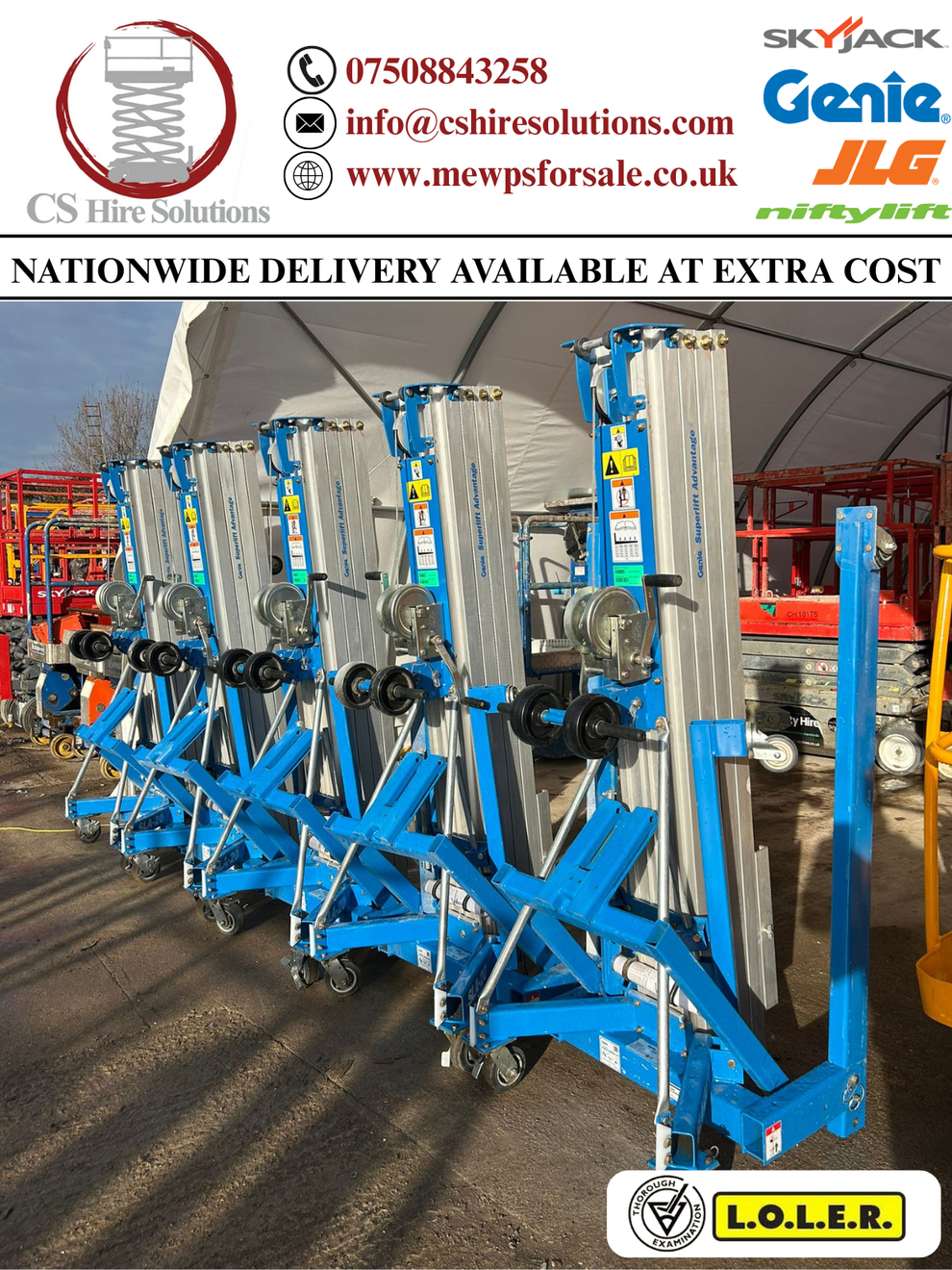 2022 Genie SLA20 Material Lift with LOLER Re-Roped RSJ Beam Lifter ...