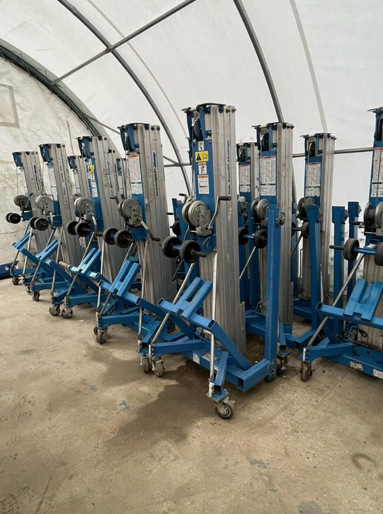 Genie SLA 15 Material Lift with LOLER Re-Roped RSJ Beam Lifter – Mewps ...