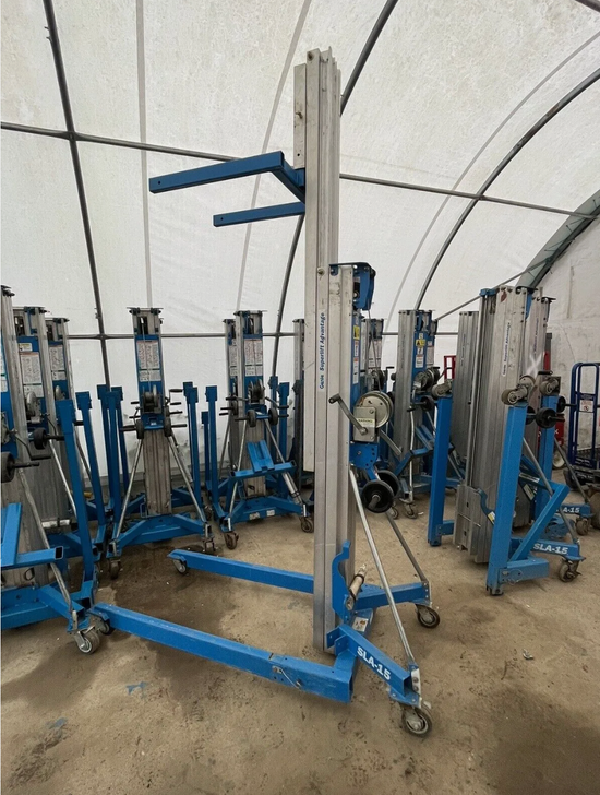 Genie SLA 15 Material Lift with LOLER Re-Roped RSJ Beam Lifter – Mewps ...