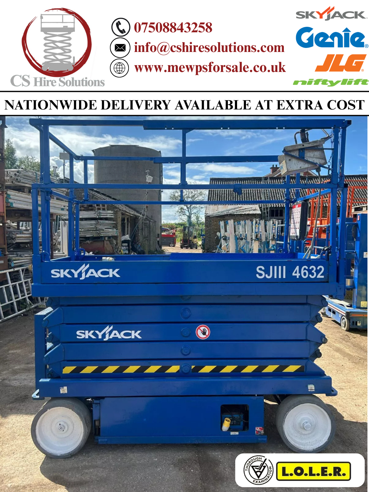 Skyjack SJ4632 Scissor Lift 12m WH Access Platform MEWP (Genie, JLG,JC ...